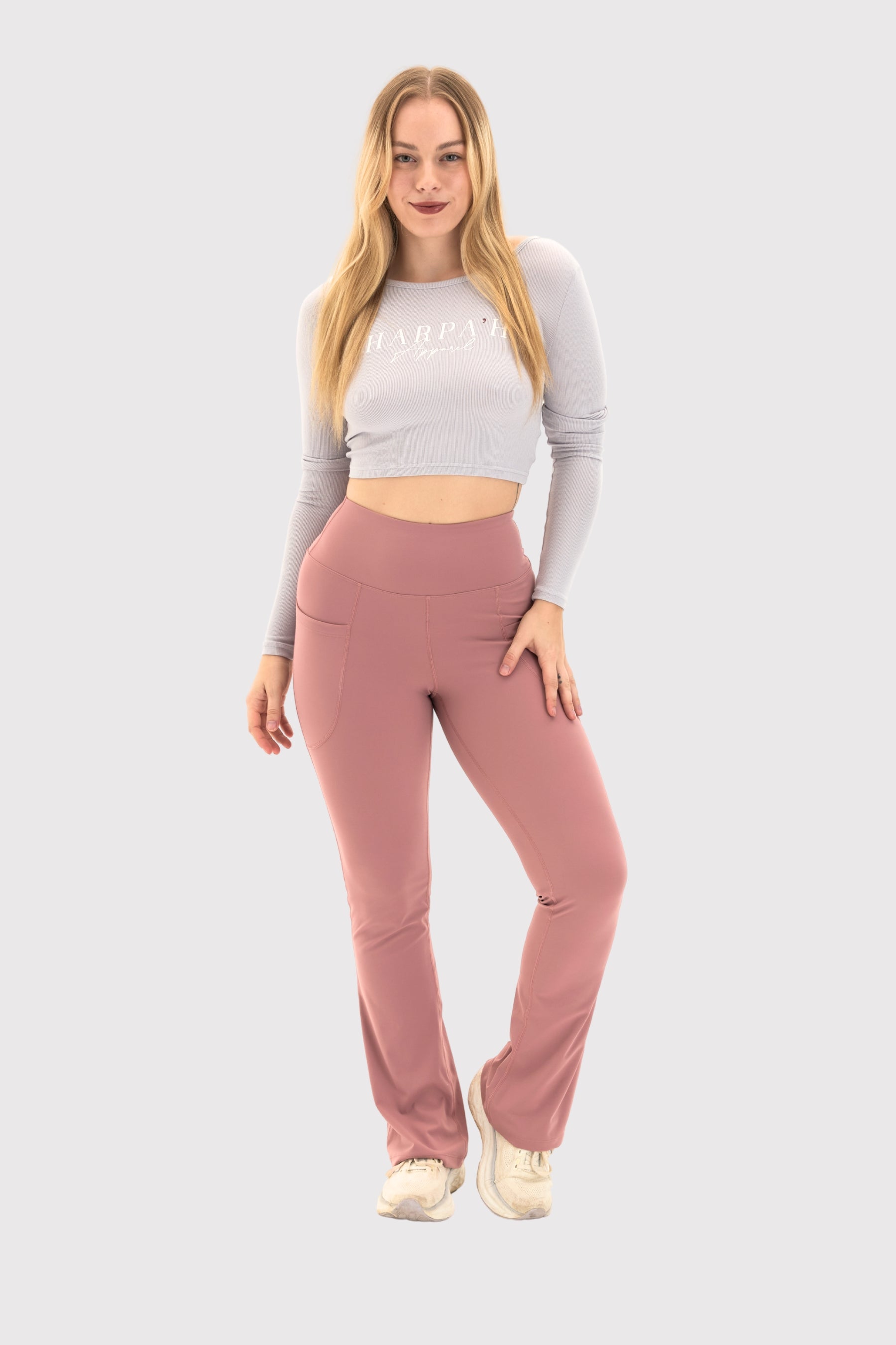 Bodyluxe™ Ribbed Criss-Cross Back Long Sleeve Cropped Top | Harpah – HARPAH